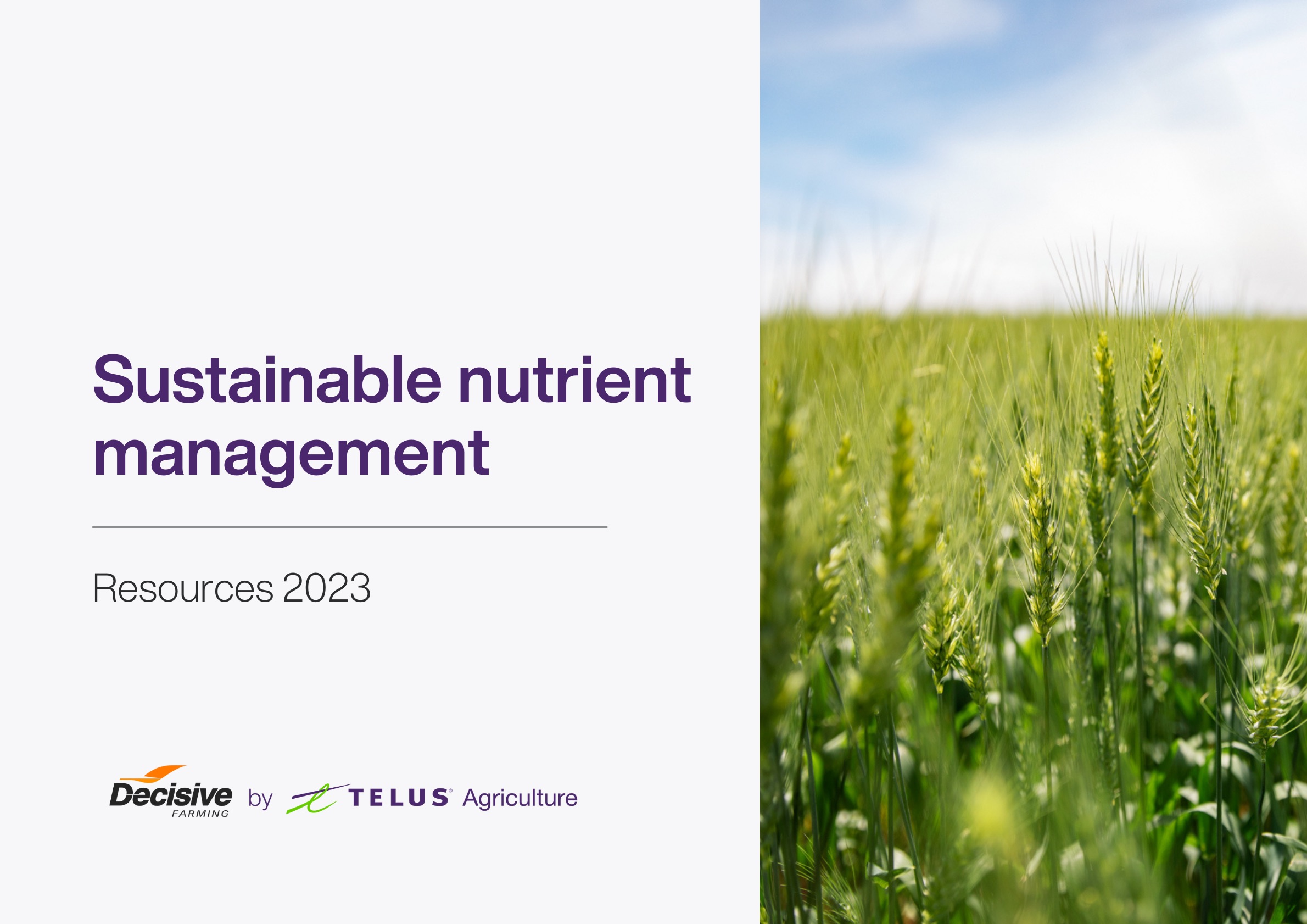 Sustainable nutrient management ebook | Decisive Farming by TELUS Agriculture